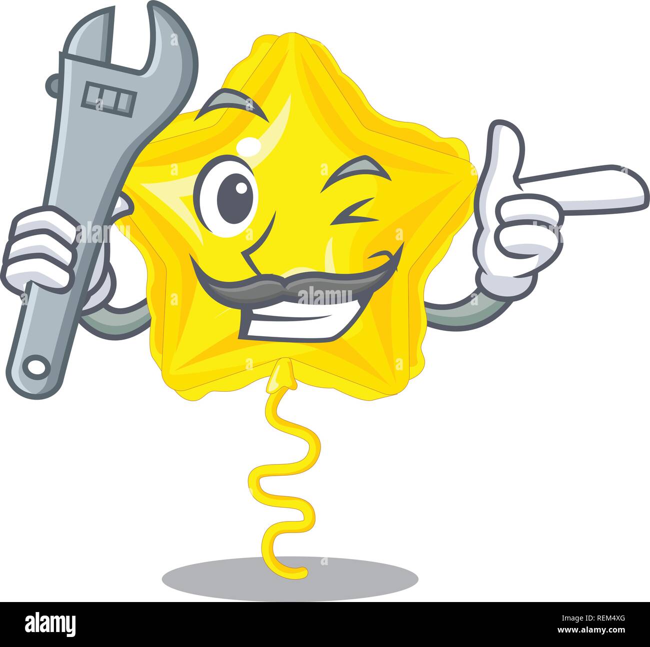 Mechanic star balloon on wooden cartoon table Stock Vector Image & Art ...