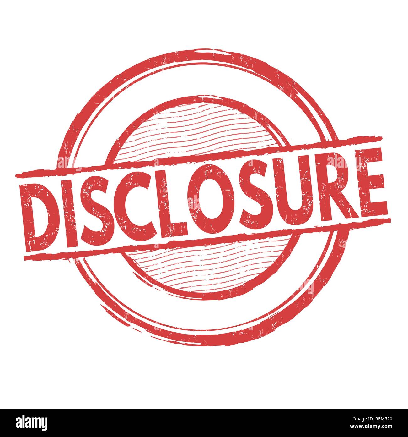 Disclosure sign or stamp on white background, vector illustration Stock ...