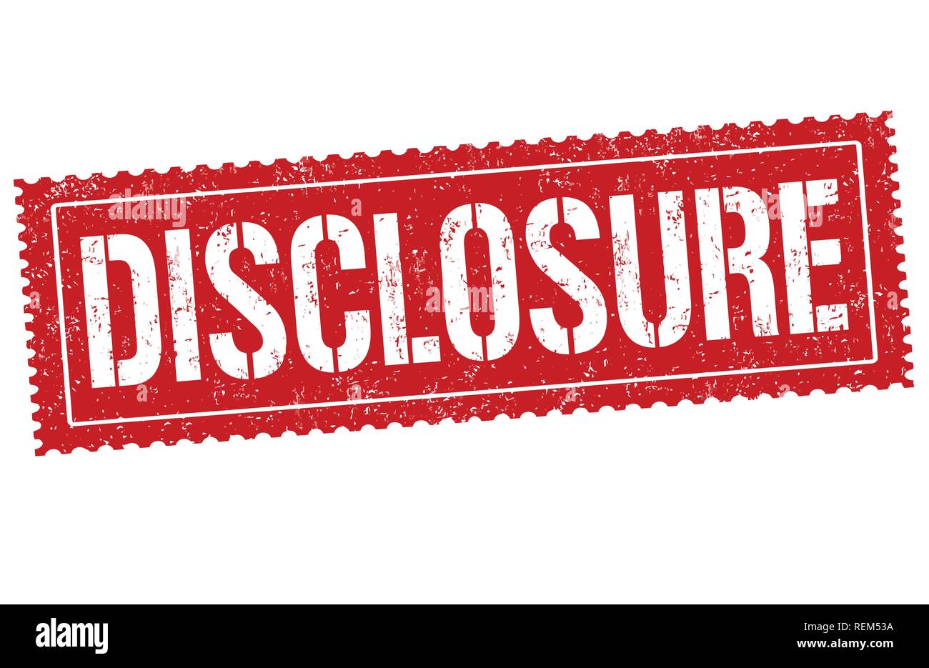 Disclosure sign or stamp on white background, vector illustration Stock ...
