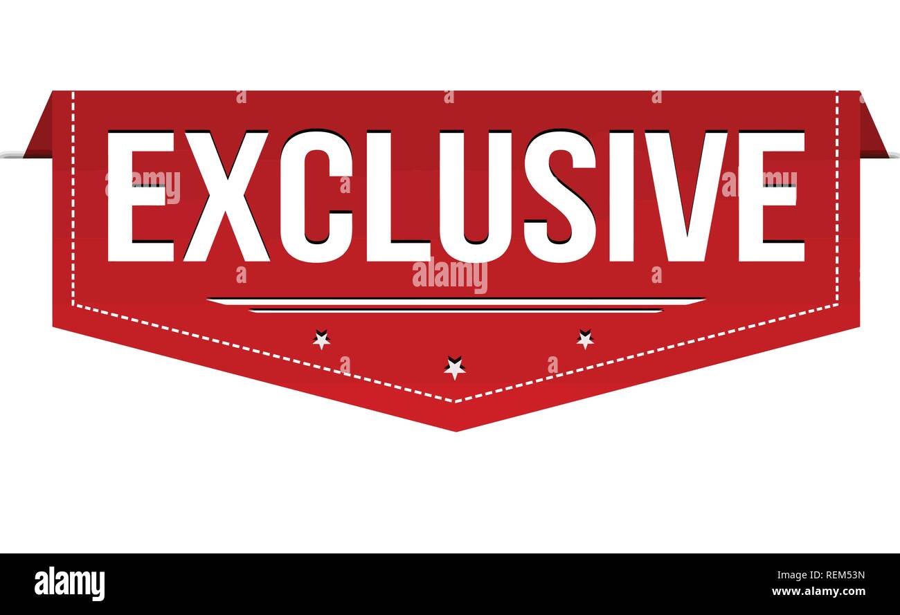 Exclusive banner design on white background, vector illustration Stock ...