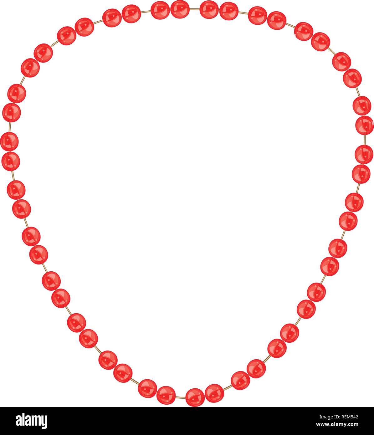 Red necklace icon. Cartoon of red necklace vector icon for web design ...