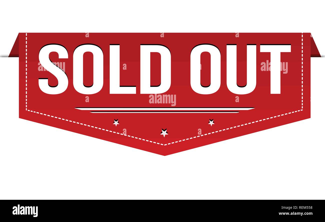 Sold out banner design on white background, vector illustration Stock ...