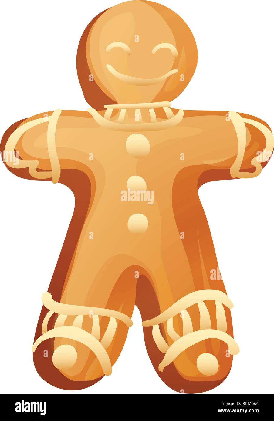 Gingerbread man icon. Cartoon of gingerbread man vector icon for web ...