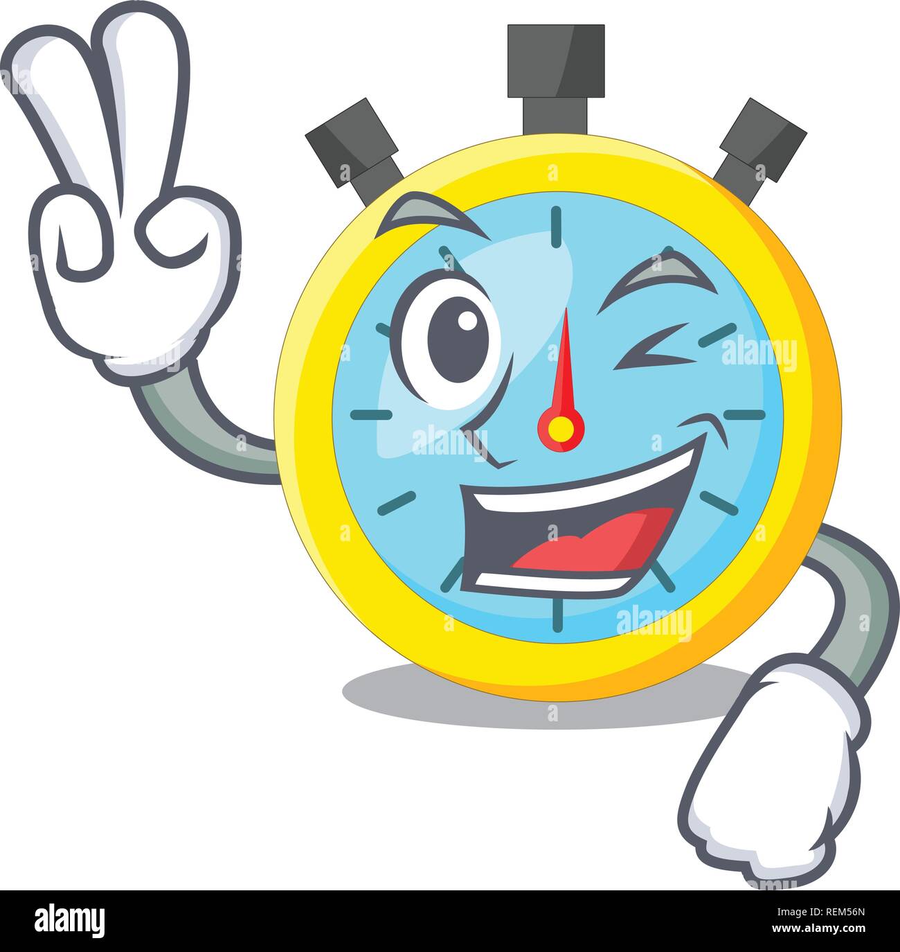 Two finger isolated stopwatch with in the character Stock Vector Image ...