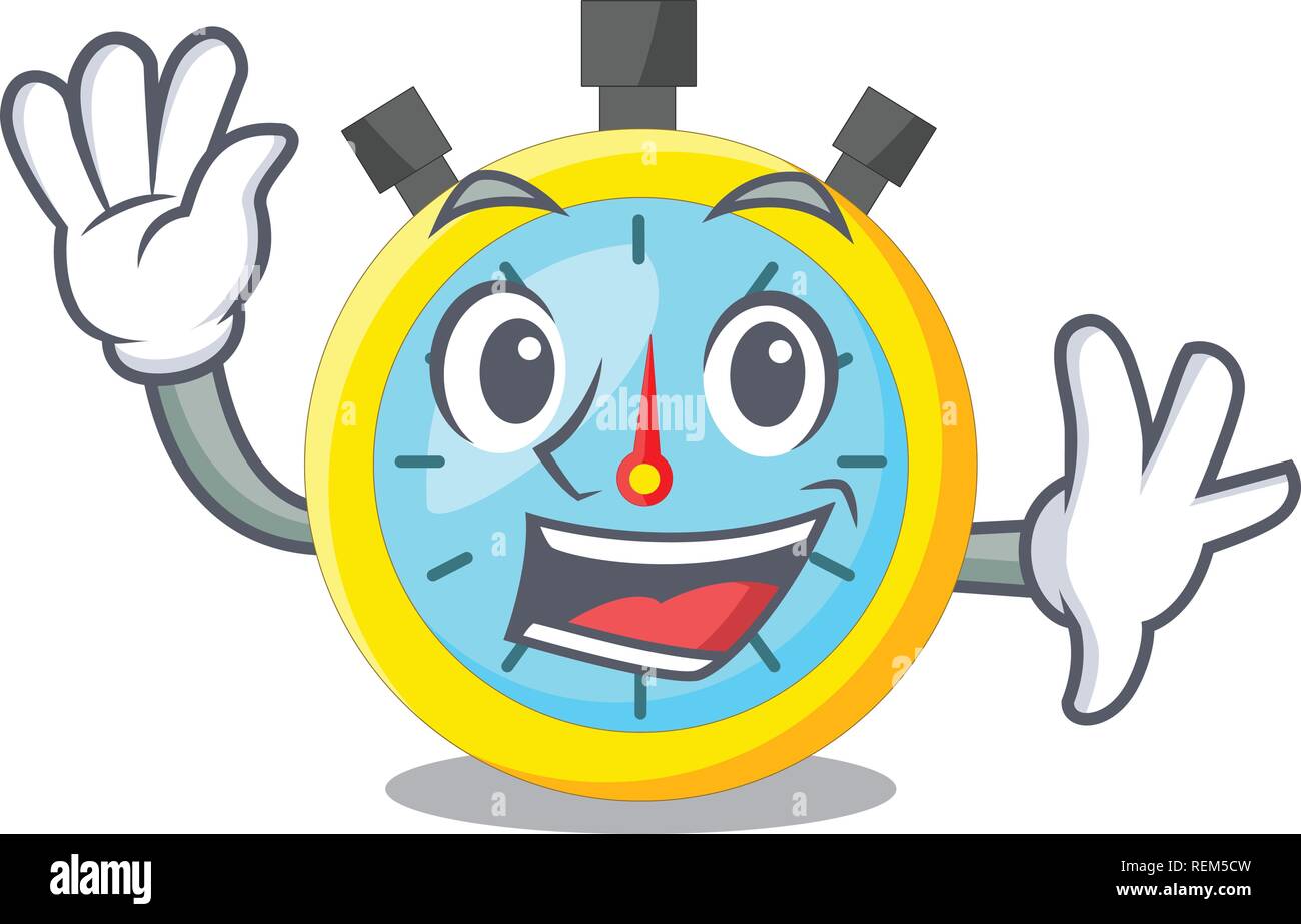 Waving isolated stopwatch with in the character Stock Vector Image ...
