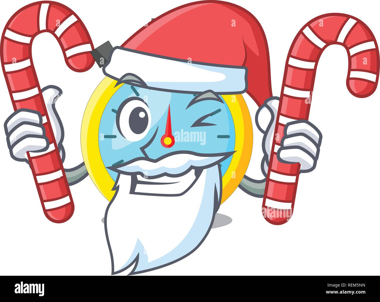 Santa with candy cartoon stopwatch on for the race Stock Vector Image ...