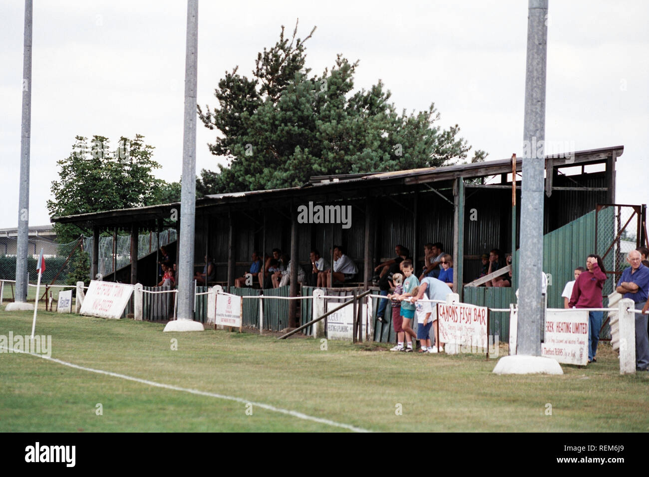 Covered terracing at Thetford Town FC Football Ground, Mundford Road ...