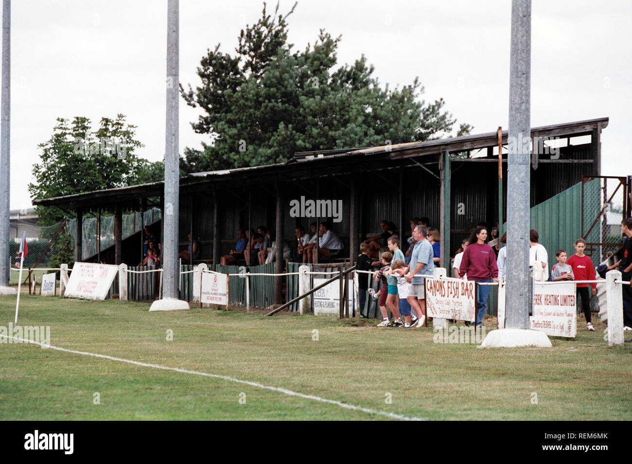 Covered terracing at Thetford Town FC Football Ground, Mundford Road ...