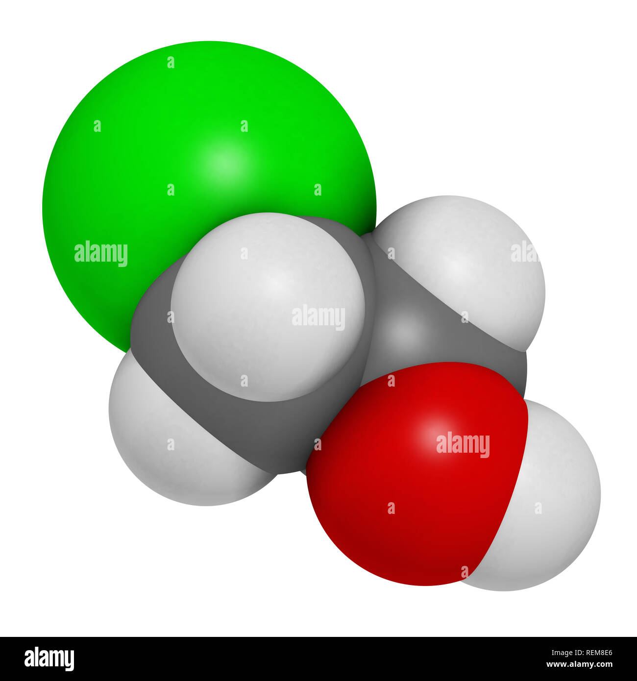Ethylene chlorohydrin molecule. Side product formed during ethylene ...