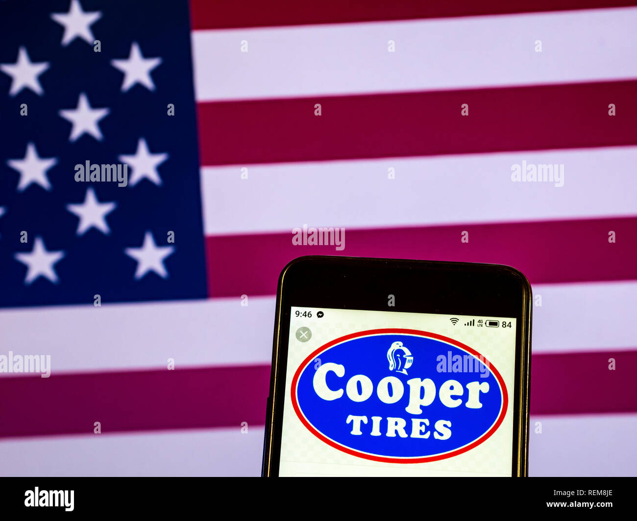 Cooper Tire & Rubber Company logo seen displayed on a smart phone Stock ...