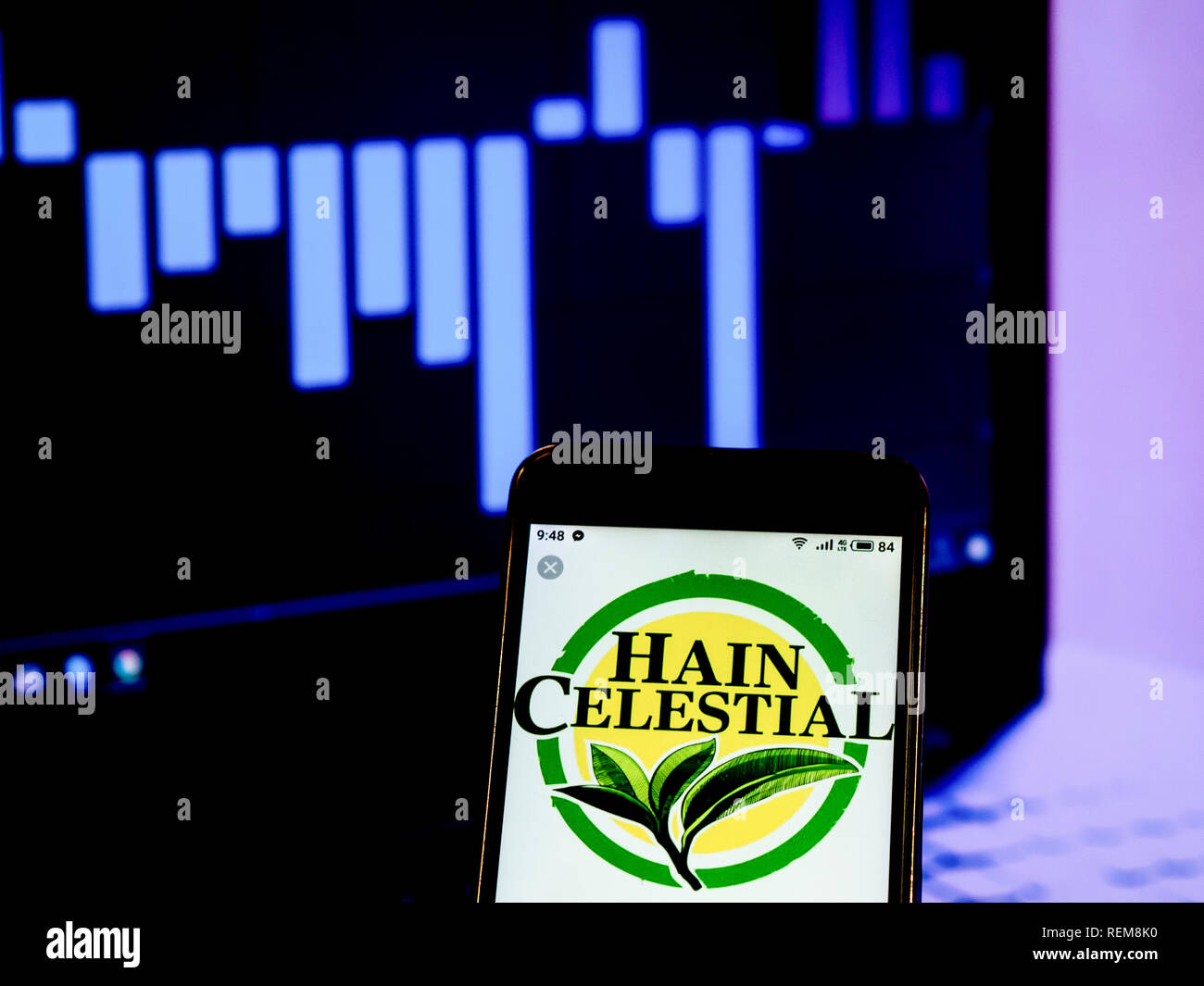 Hain Celestial Group Company logo seen displayed on a smart phone Stock ...
