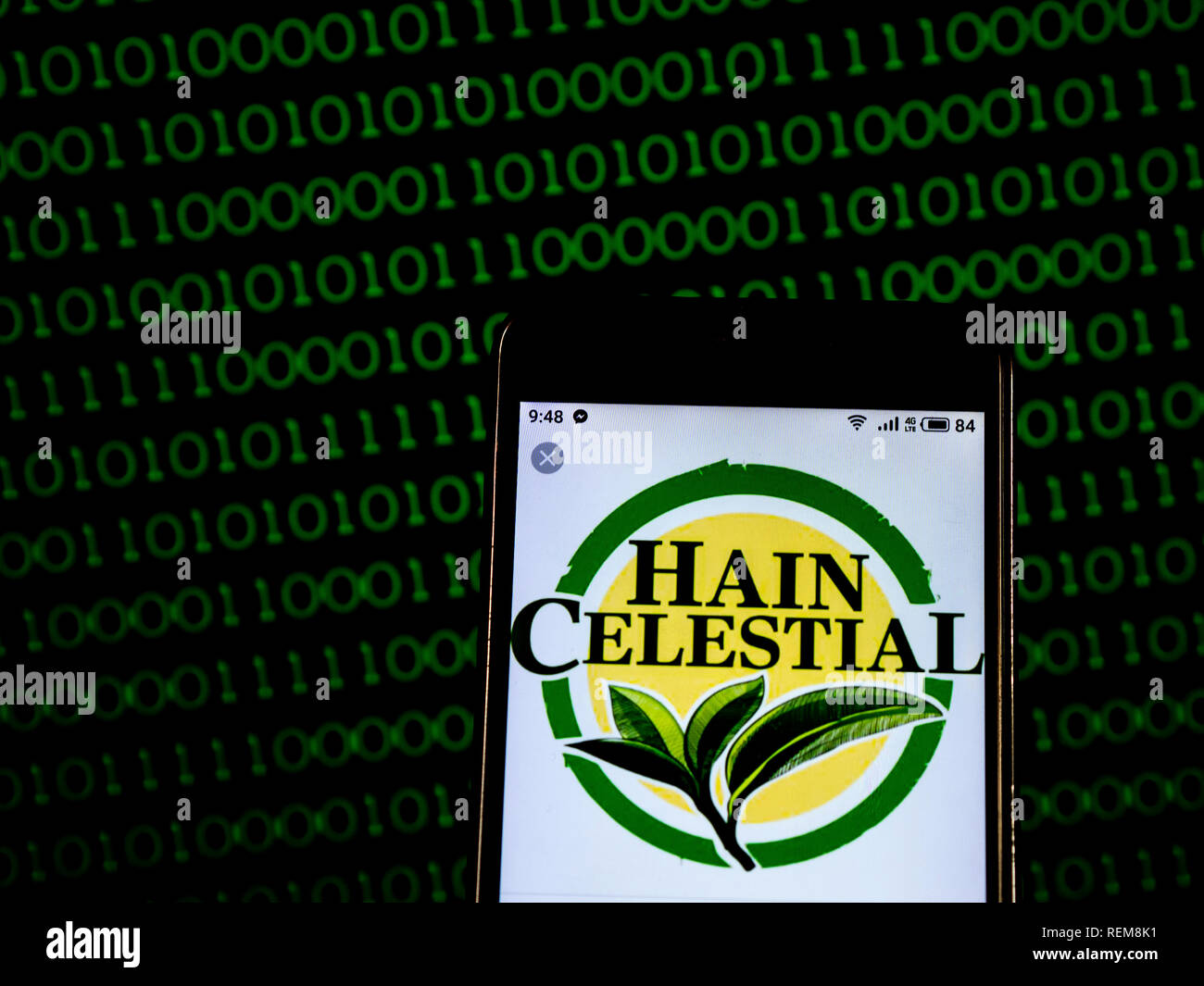Hain Celestial Group Company logo seen displayed on a smart phone Stock ...