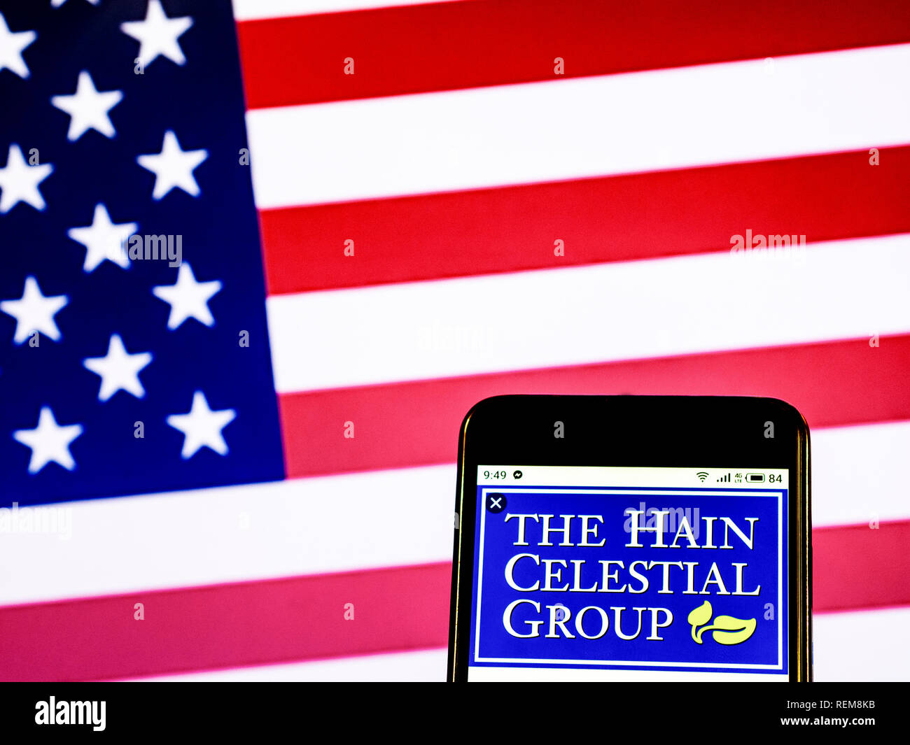 Hain Celestial Group Company logo seen displayed on a smart phone Stock ...
