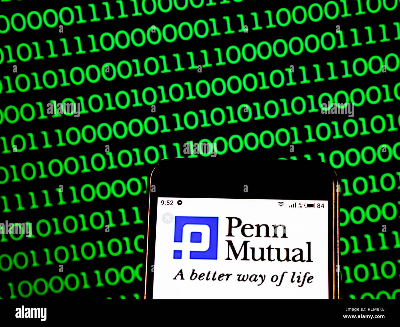 Penn Mutual Life insurance company logo seen displayed on a smart phone ...