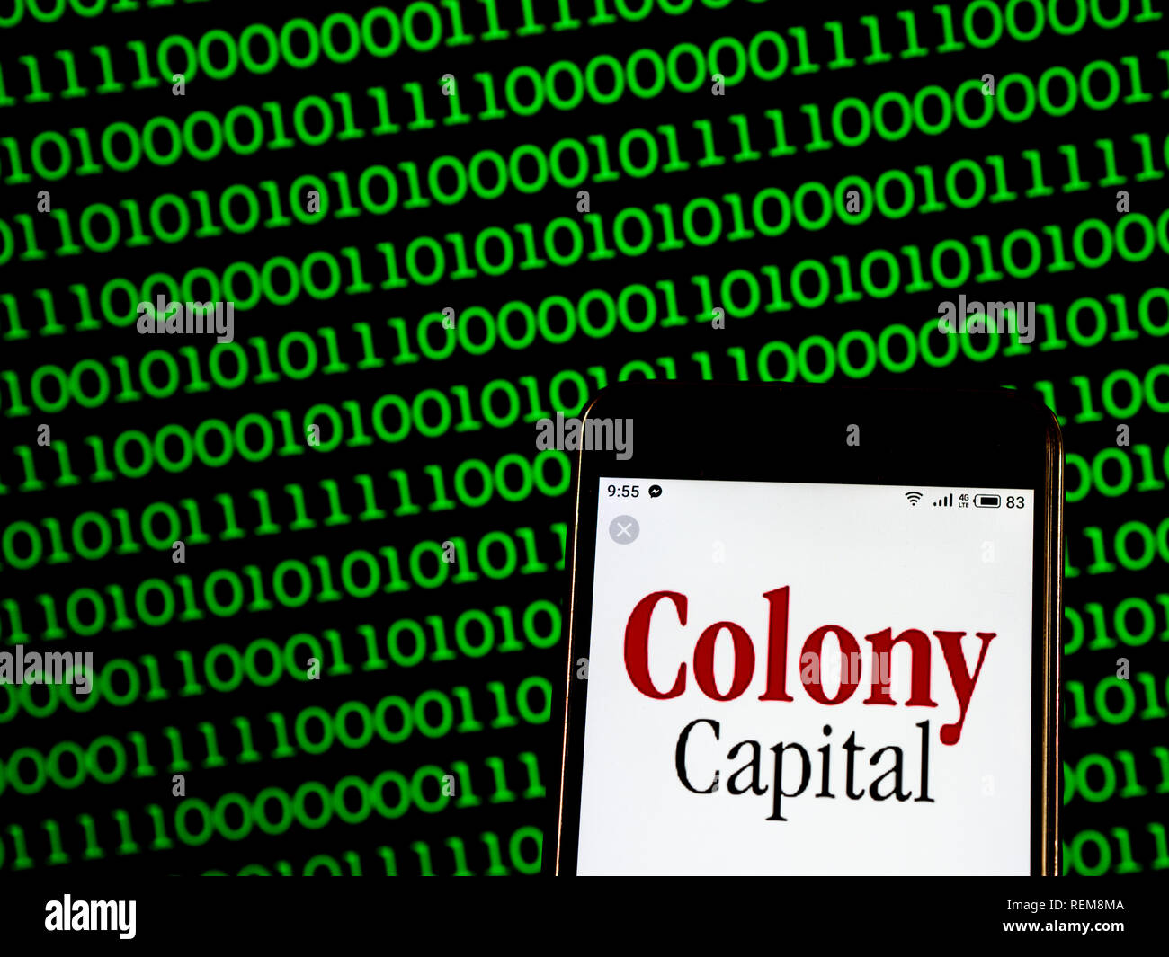 Colony Capital Private equity company logo seen displayed on a smart ...