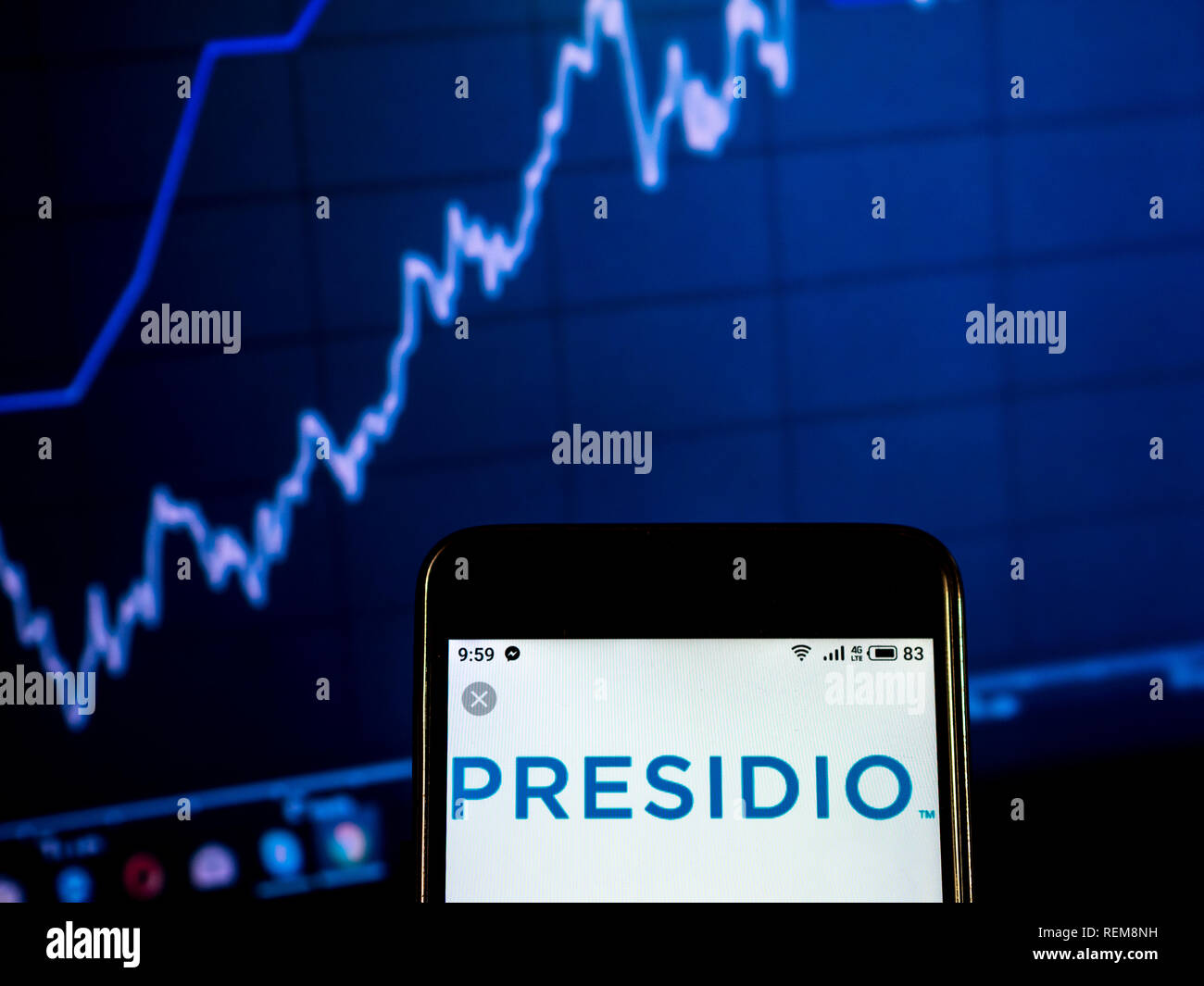 Presidio Networked Solutions LLC Company logo seen displayed on a smart ...