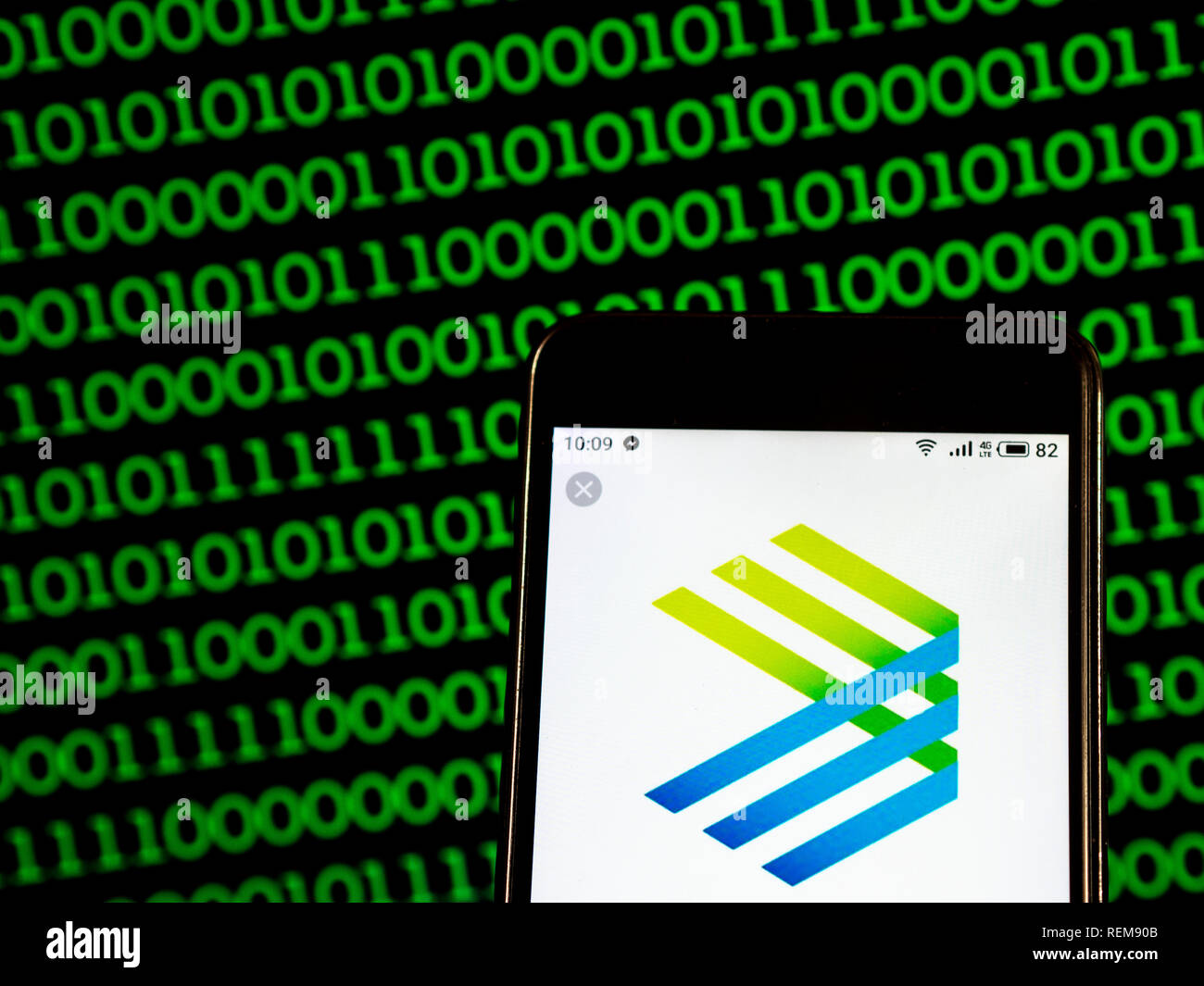 Enable Midstream Partners Company logo seen displayed on a smart phone ...