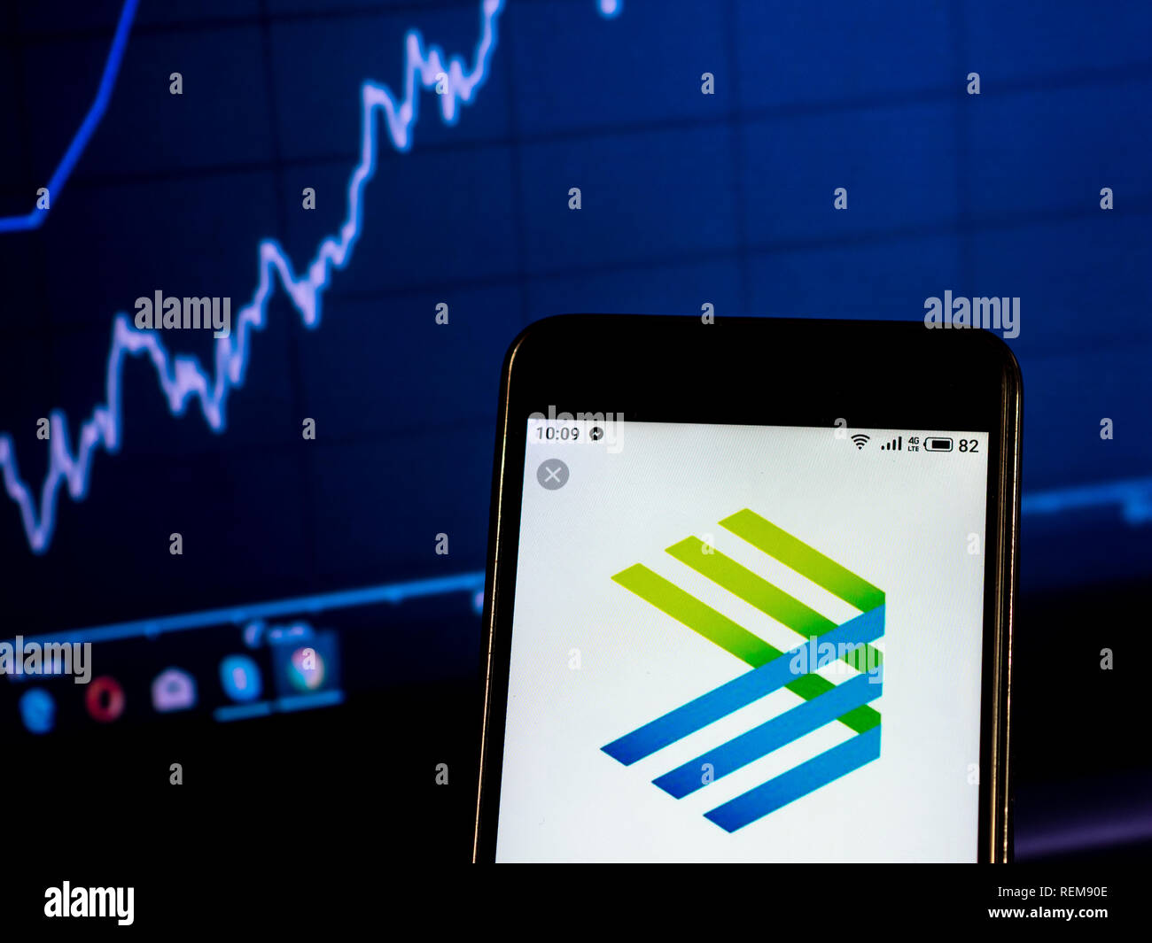 Enable Midstream Partners Company logo seen displayed on a smart phone ...