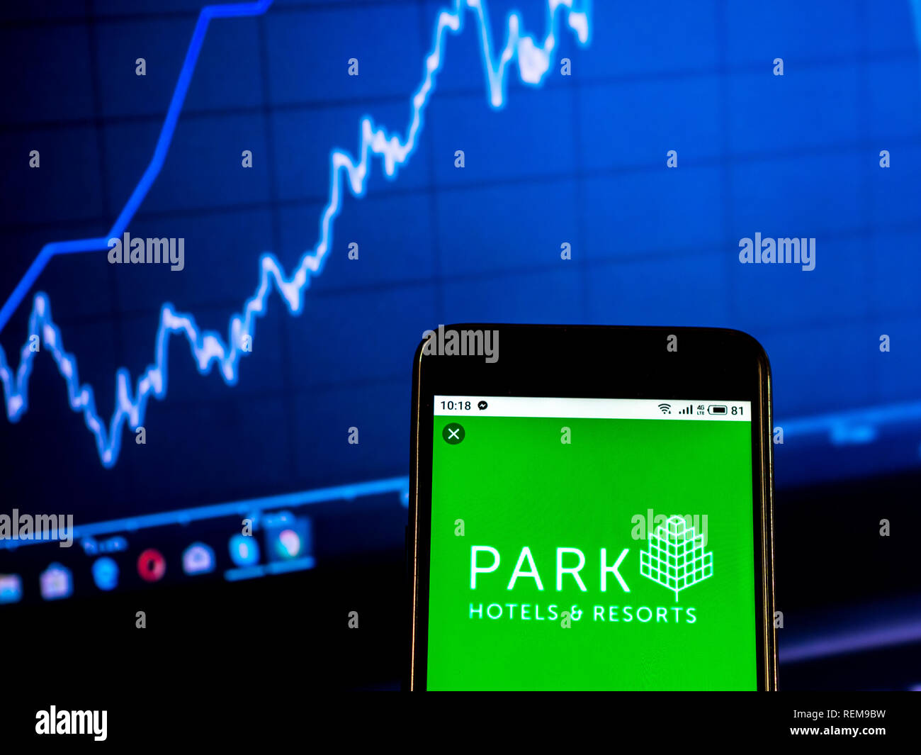 Park Hotels & Resorts Real estate company logo seen displayed on a ...