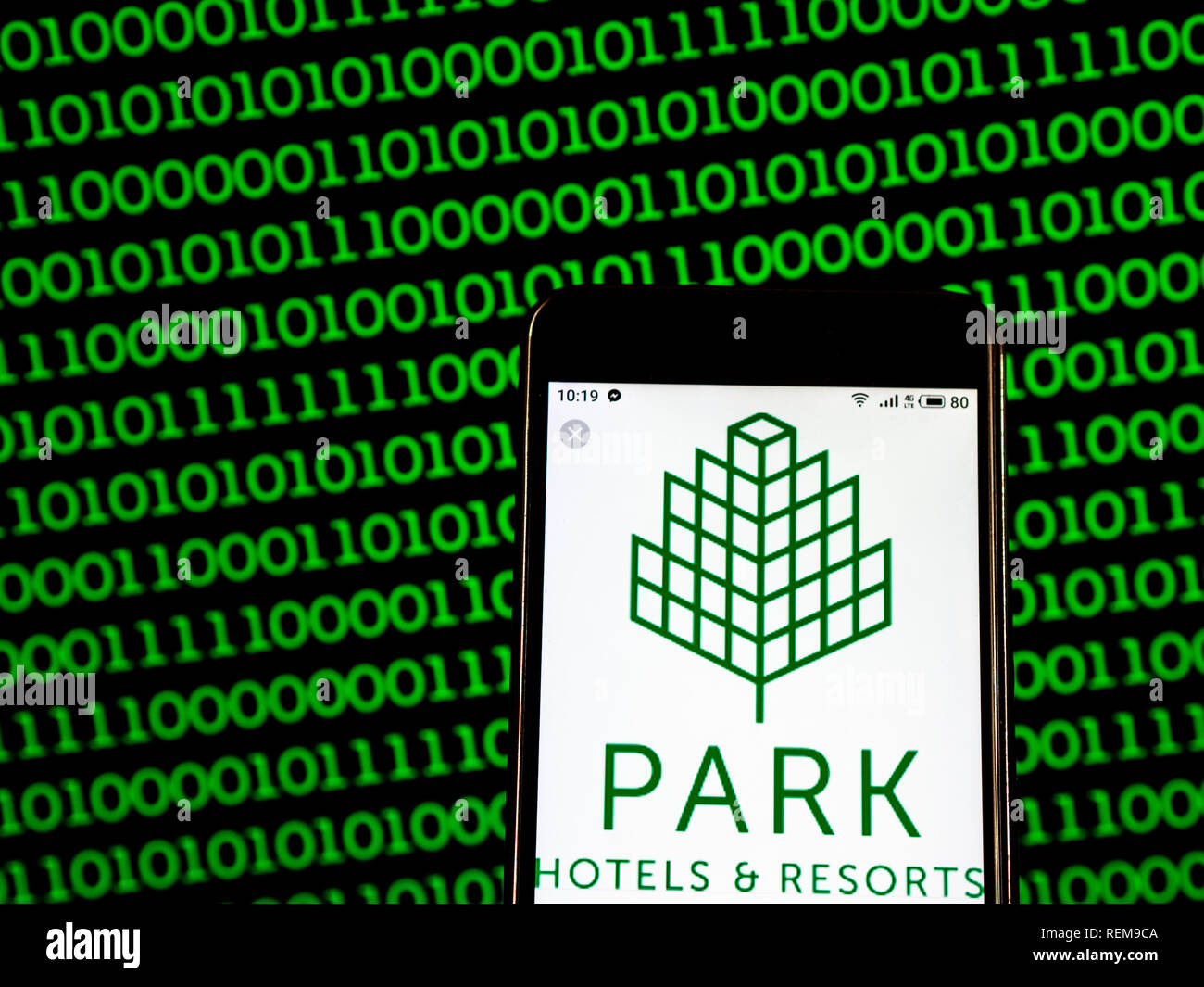 Park Hotels & Resorts Real estate company logo seen displayed on a ...