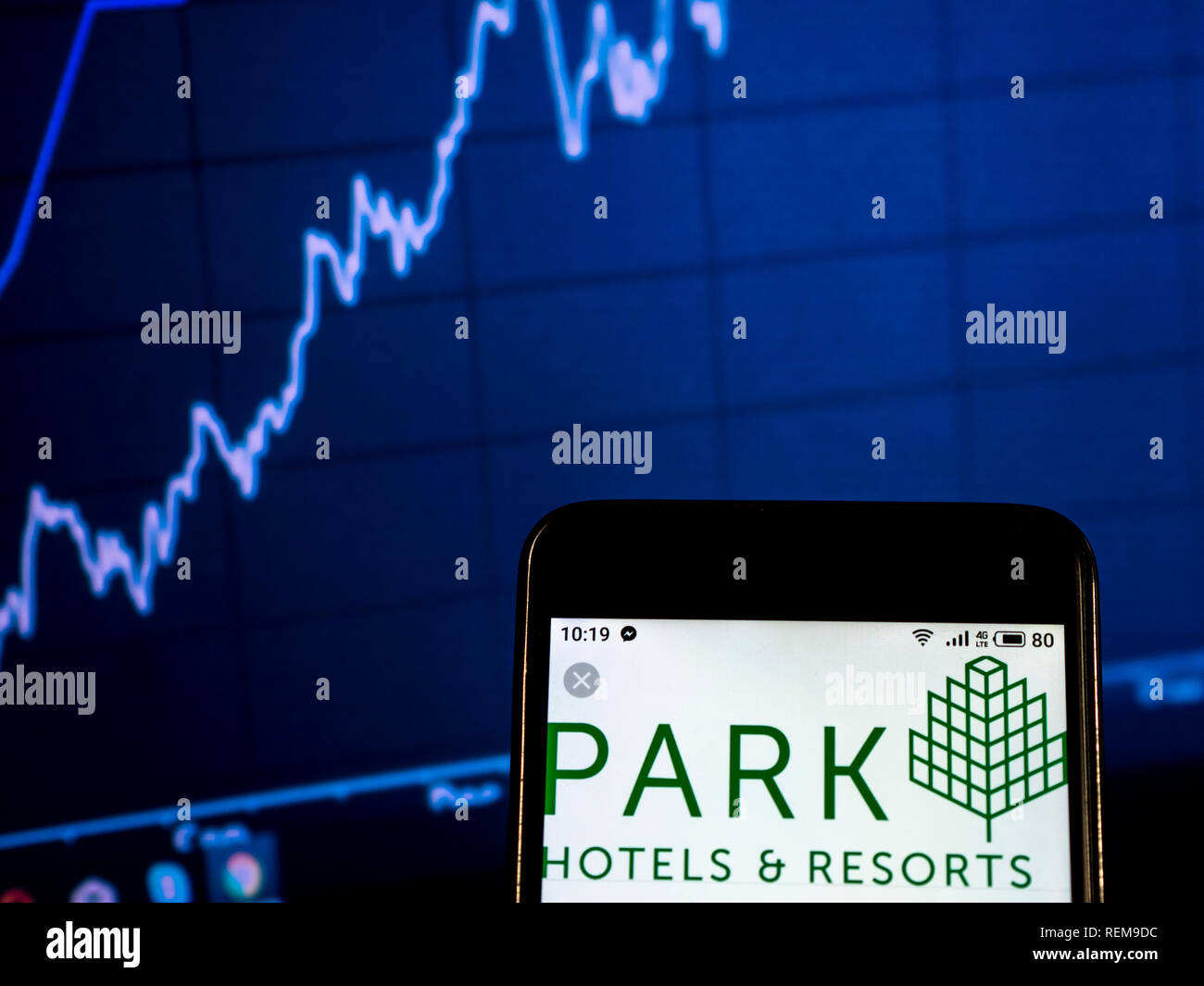 Park Hotels & Resorts Real estate company logo seen displayed on a ...