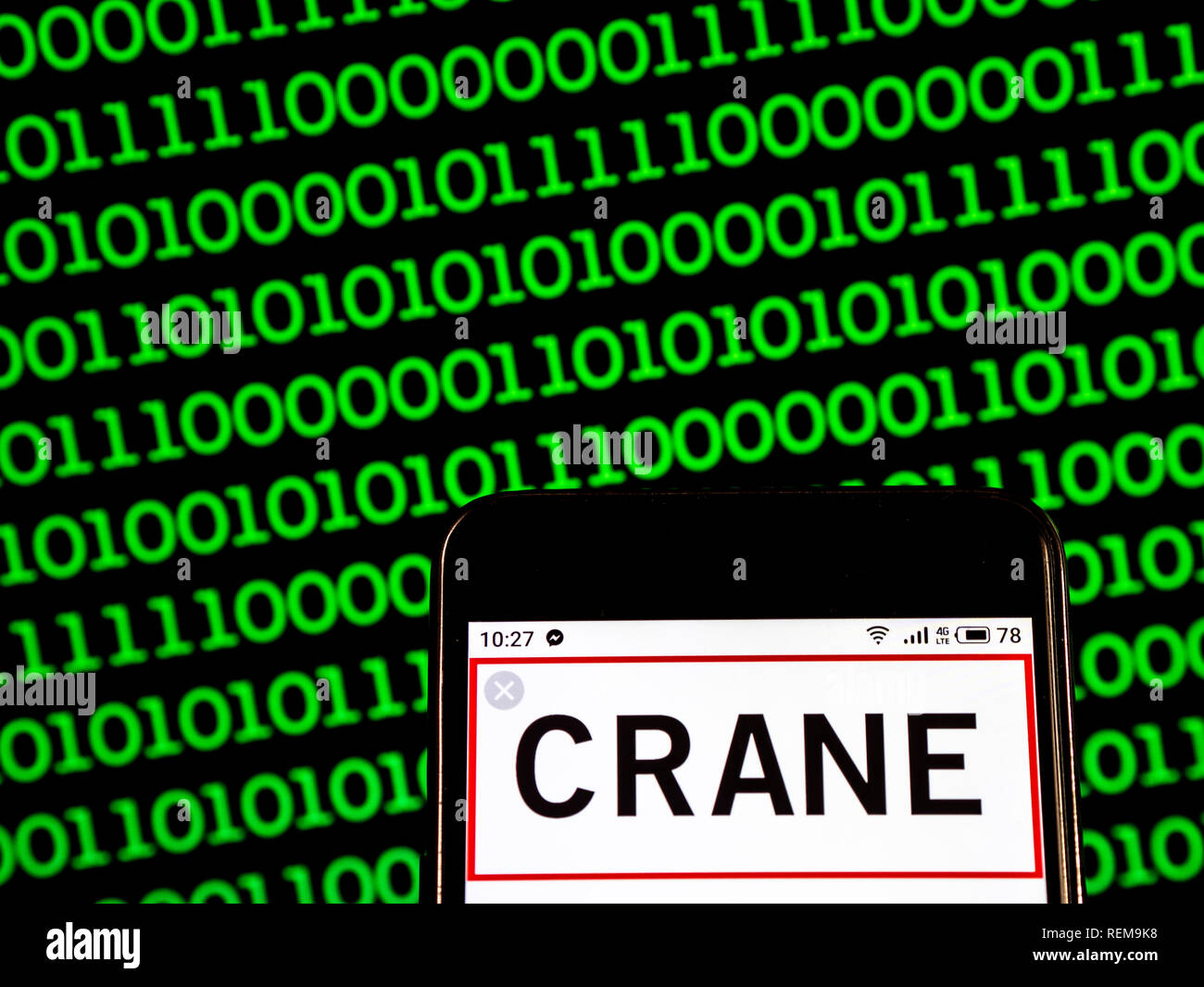 Crane Co. Machine industry company logo seen displayed on a smart phone ...