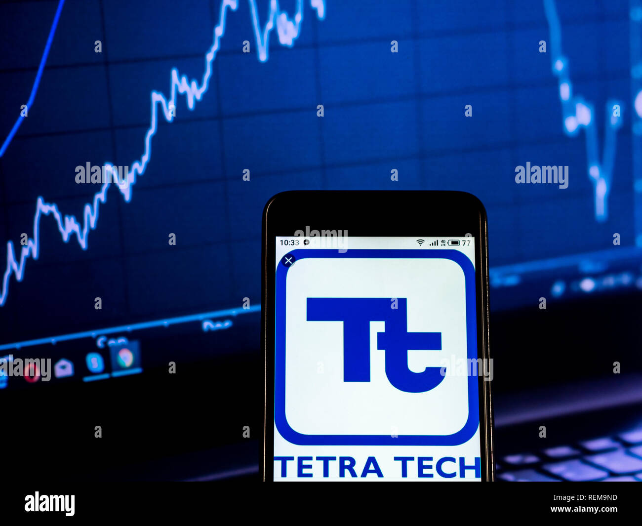 Tetra Tech Engineering services company logo seen displayed on a smart ...