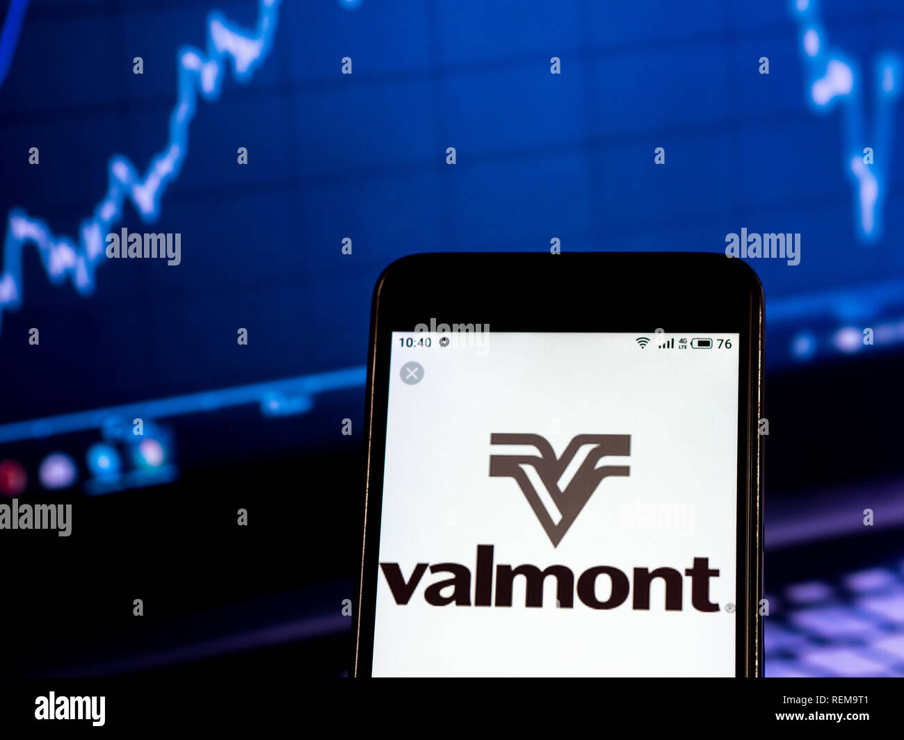 Valmont Industries Manufacturing company logo seen displayed on a smart ...