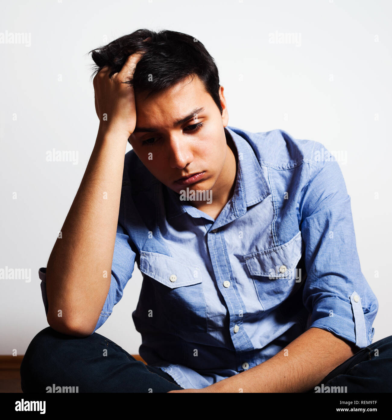 Portrait of a depressed man Stock Photo - Alamy