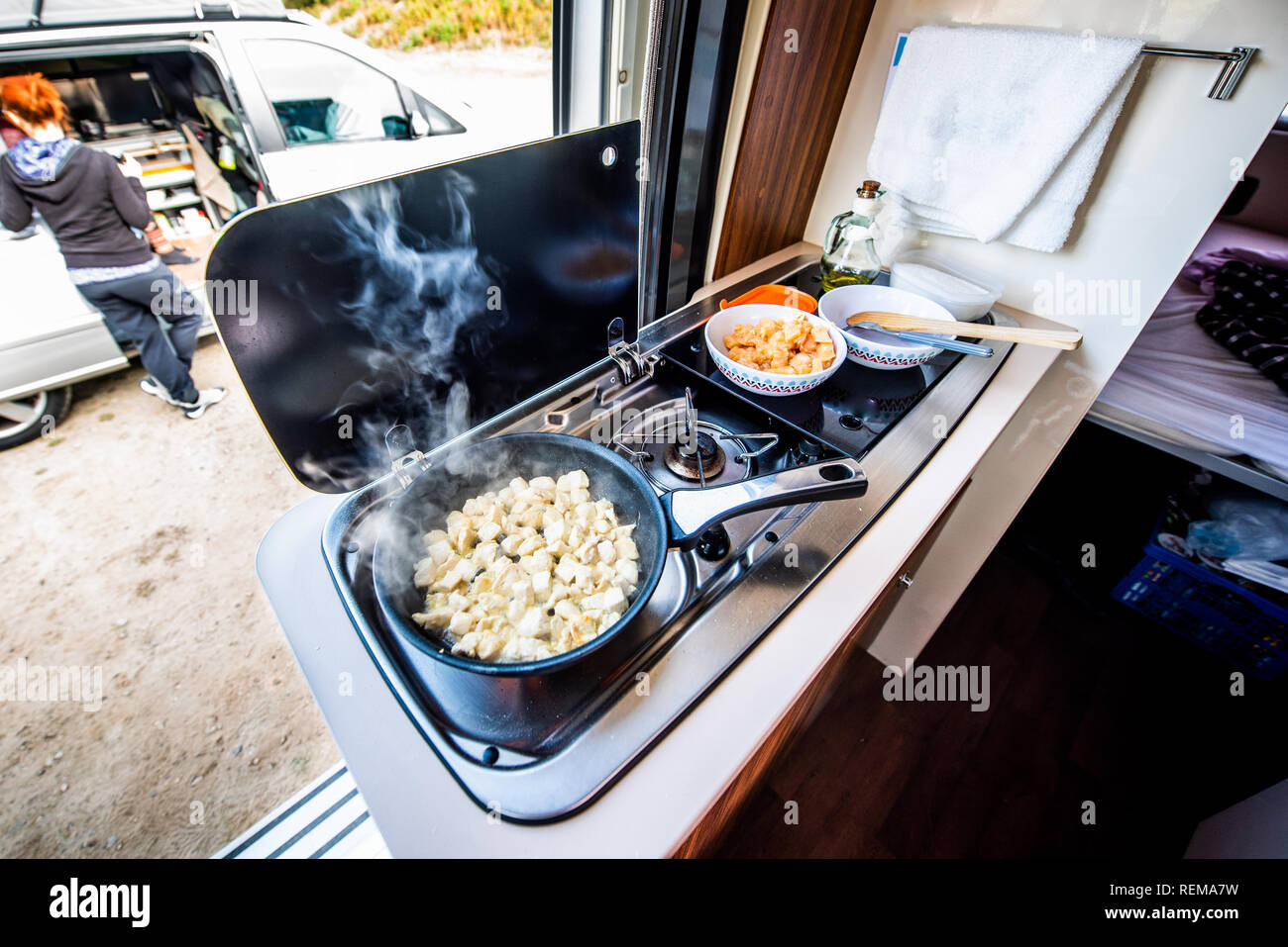 Family cooking kitchen pans hi-res stock photography and images - Alamy