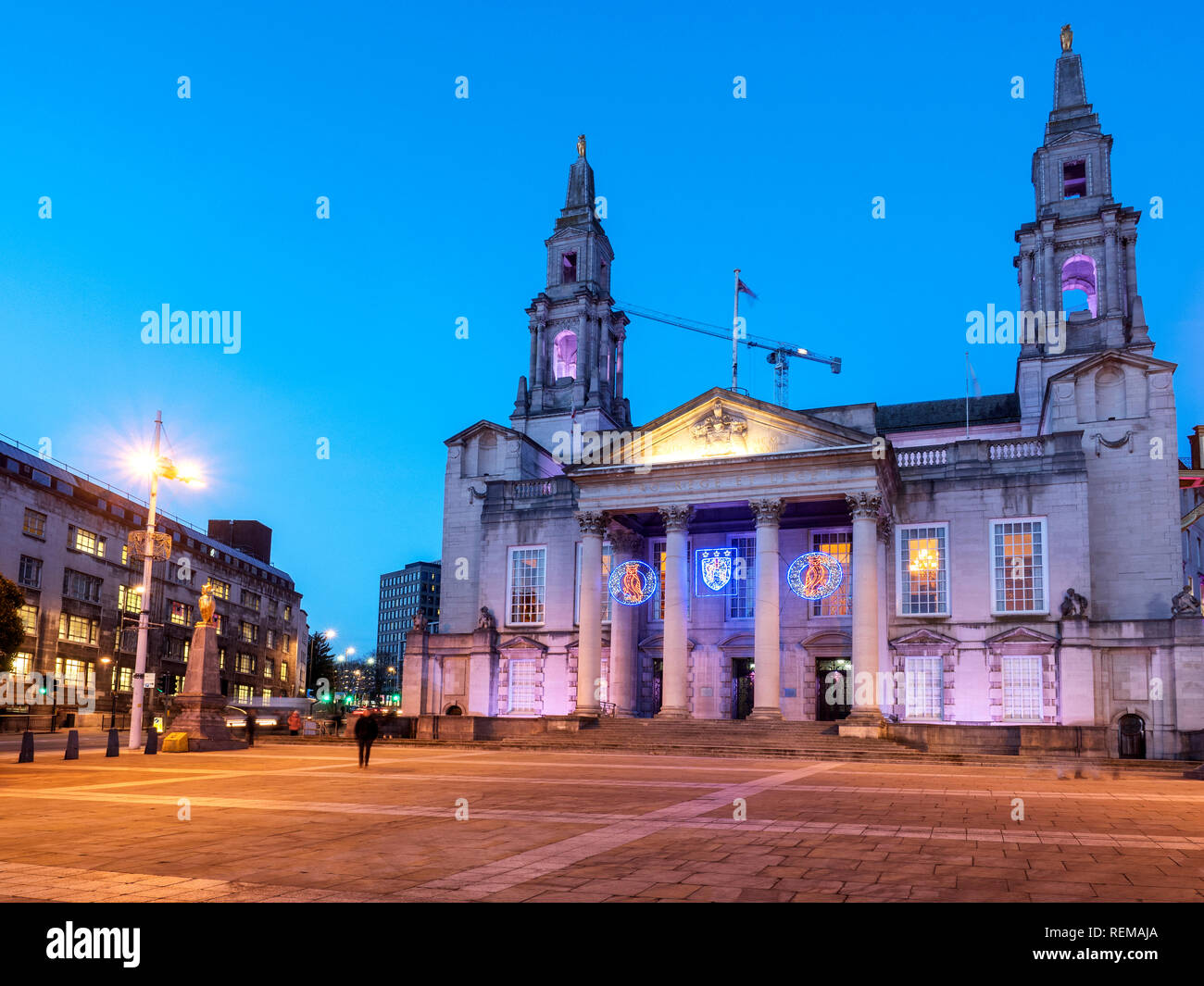The Civic Hall in Millennium Square at Dusk Leeds West Yorkshire ...