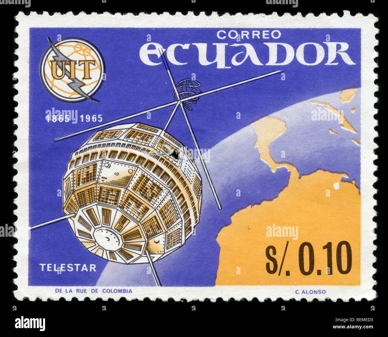 Postage stamp from Ecuador in the International Telecommunication Union ...