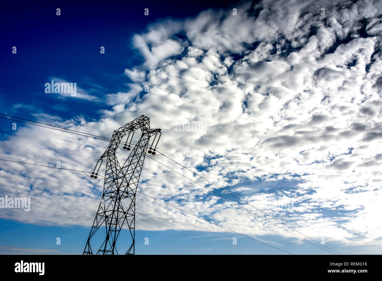 Electric pylon, Auvergne, France, Europe Stock Photo - Alamy