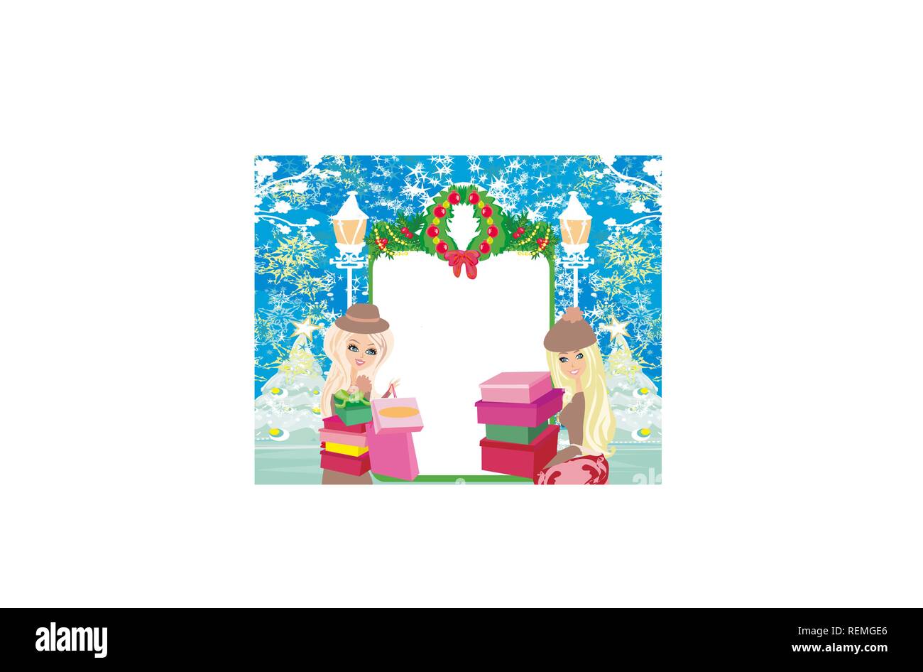 Christmas decorations boxes Stock Vector Images - Alamy