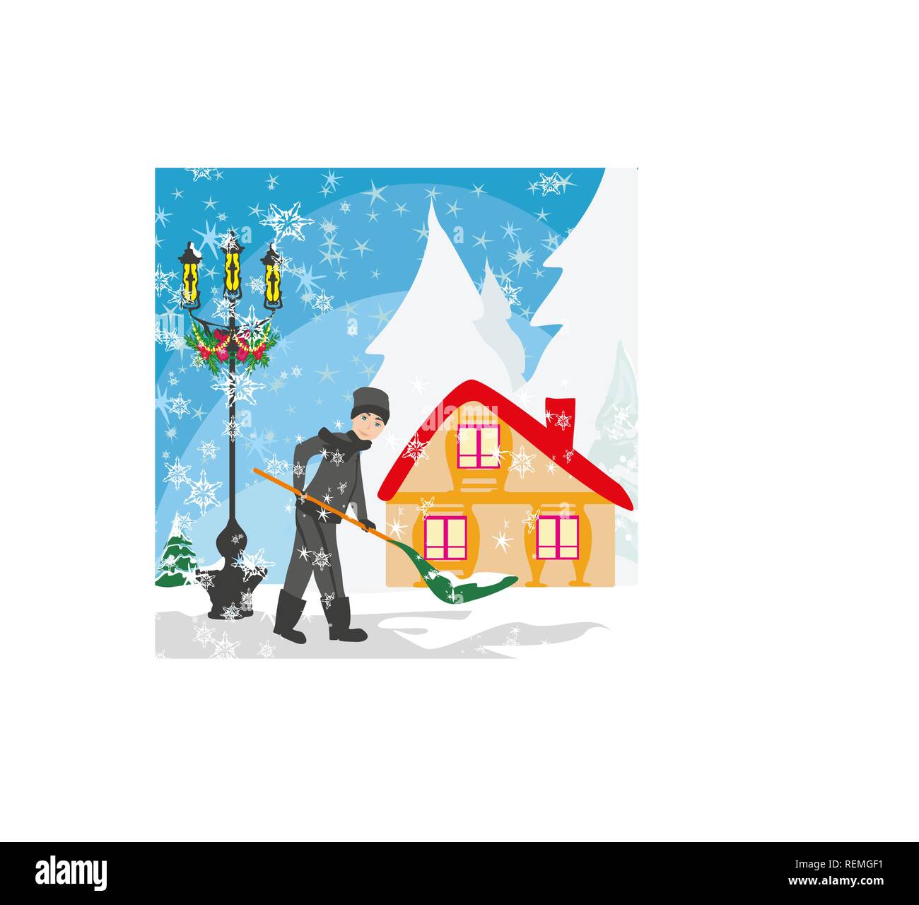 Buried By Snow Stock Vector Images - Alamy