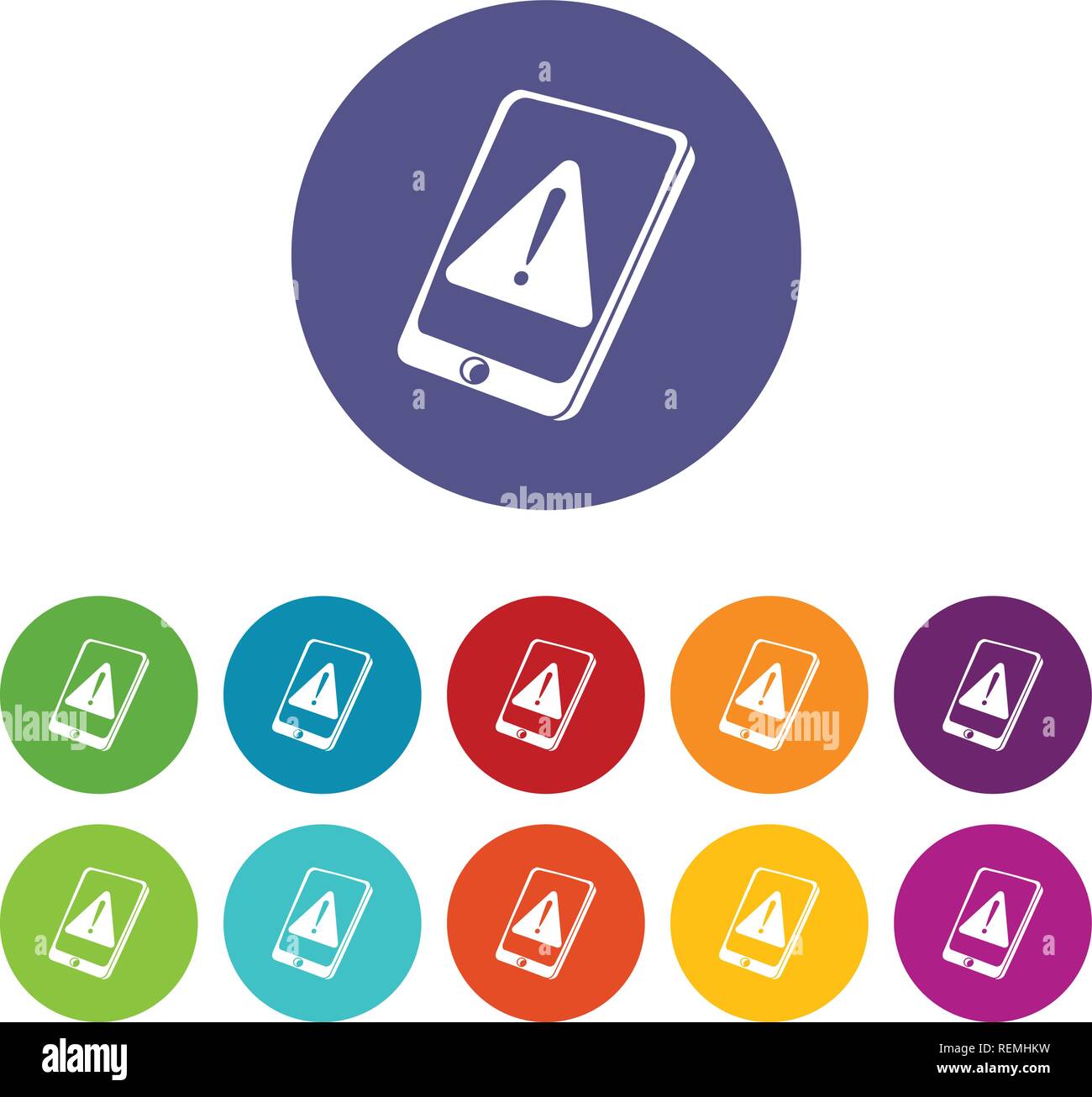Warning smartphone icons set vector color Stock Vector Image & Art - Alamy