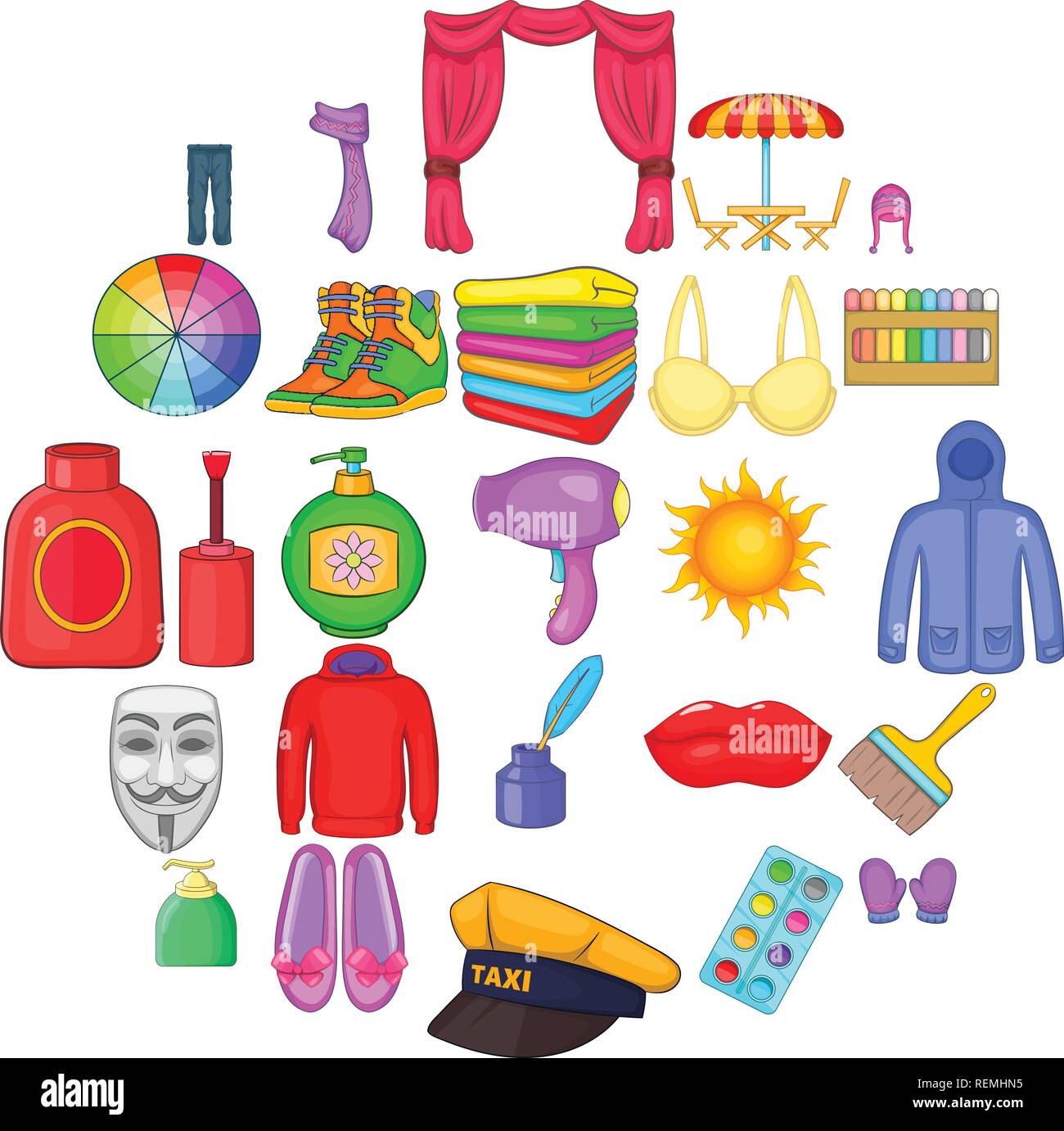 Decor icons set, cartoon style Stock Vector Image & Art - Alamy
