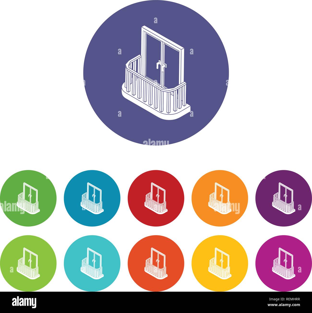 Modern balcony icons set vector color Stock Vector Image & Art - Alamy