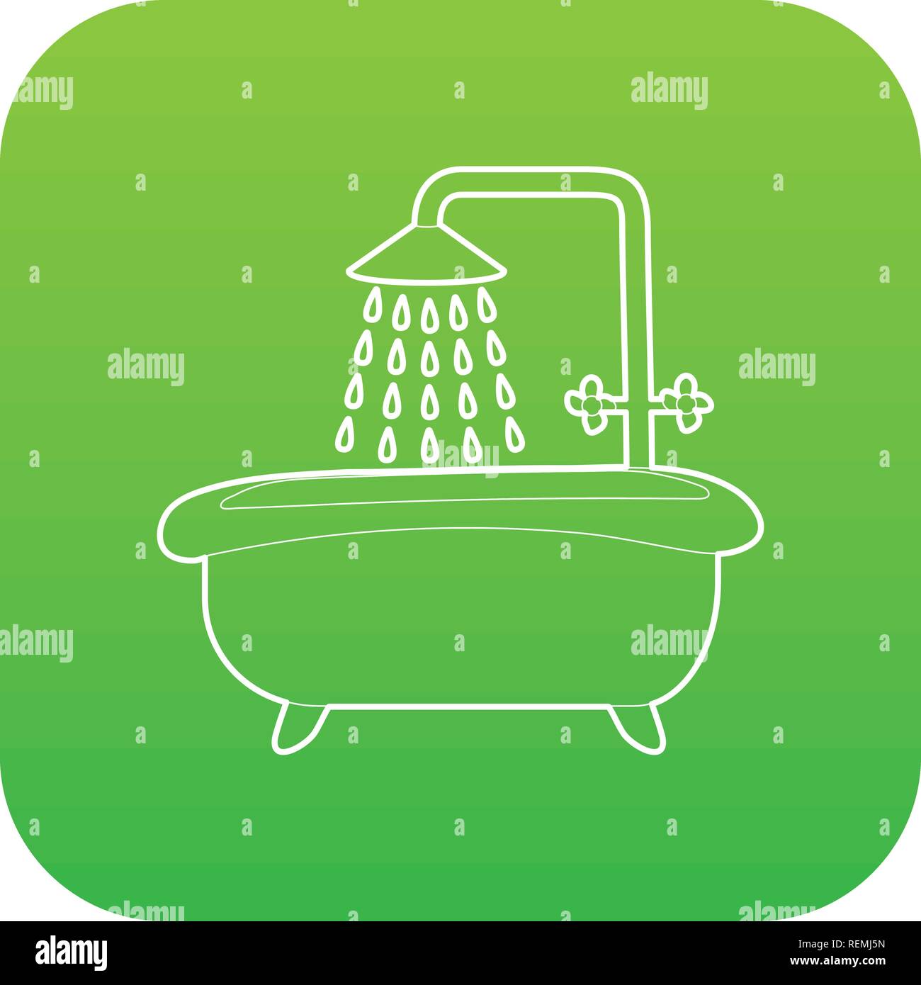 Bath with shower icon green vector Stock Vector Image & Art - Alamy