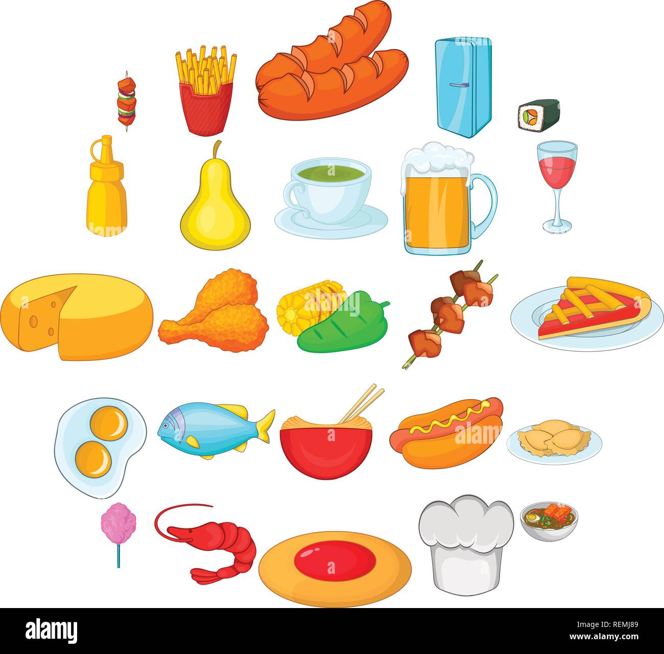 Culinary diversity icons set, cartoon style Stock Vector Image & Art ...