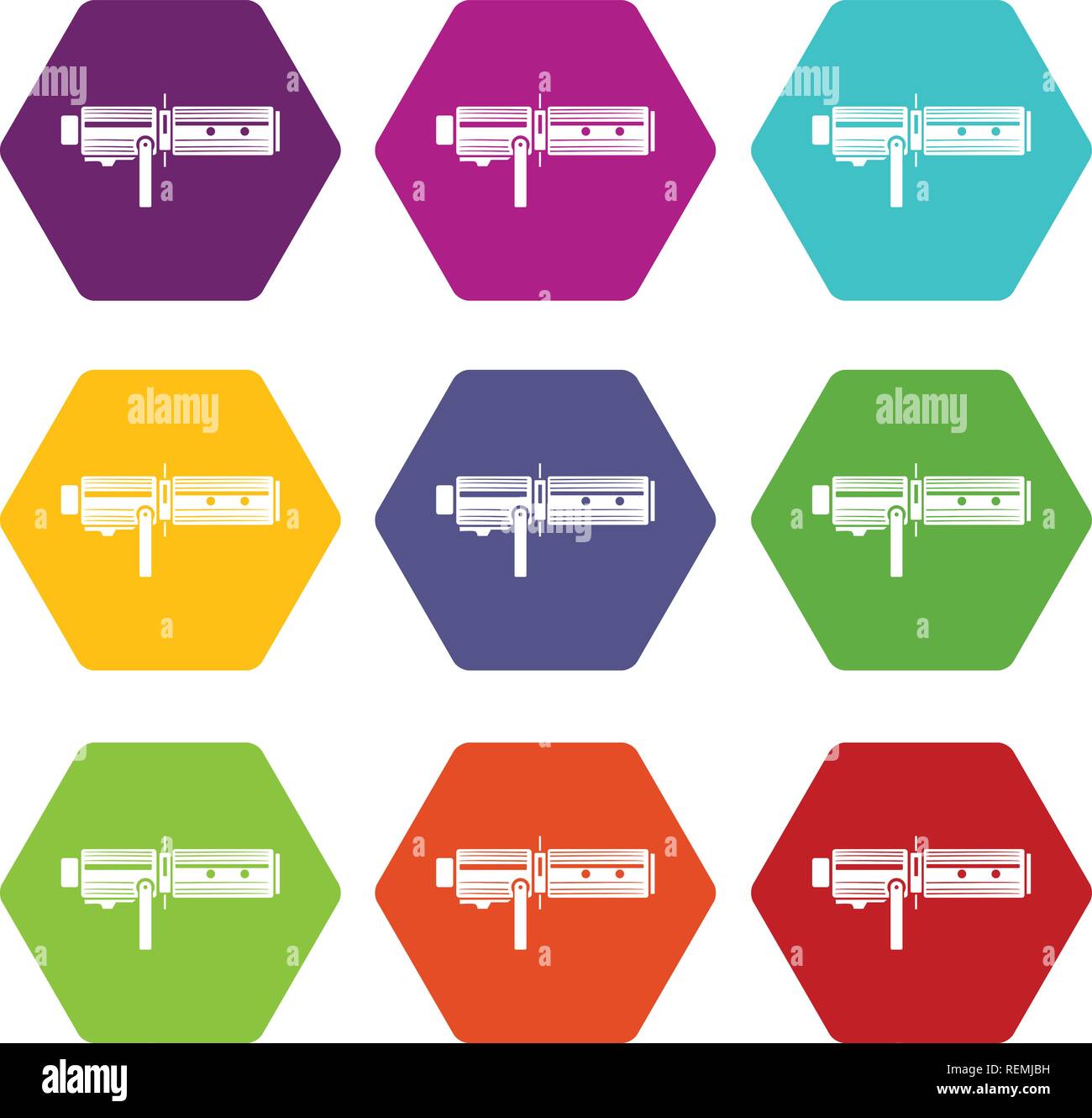 Studio lighting equipment icons set 9 vector Stock Vector Image & Art ...