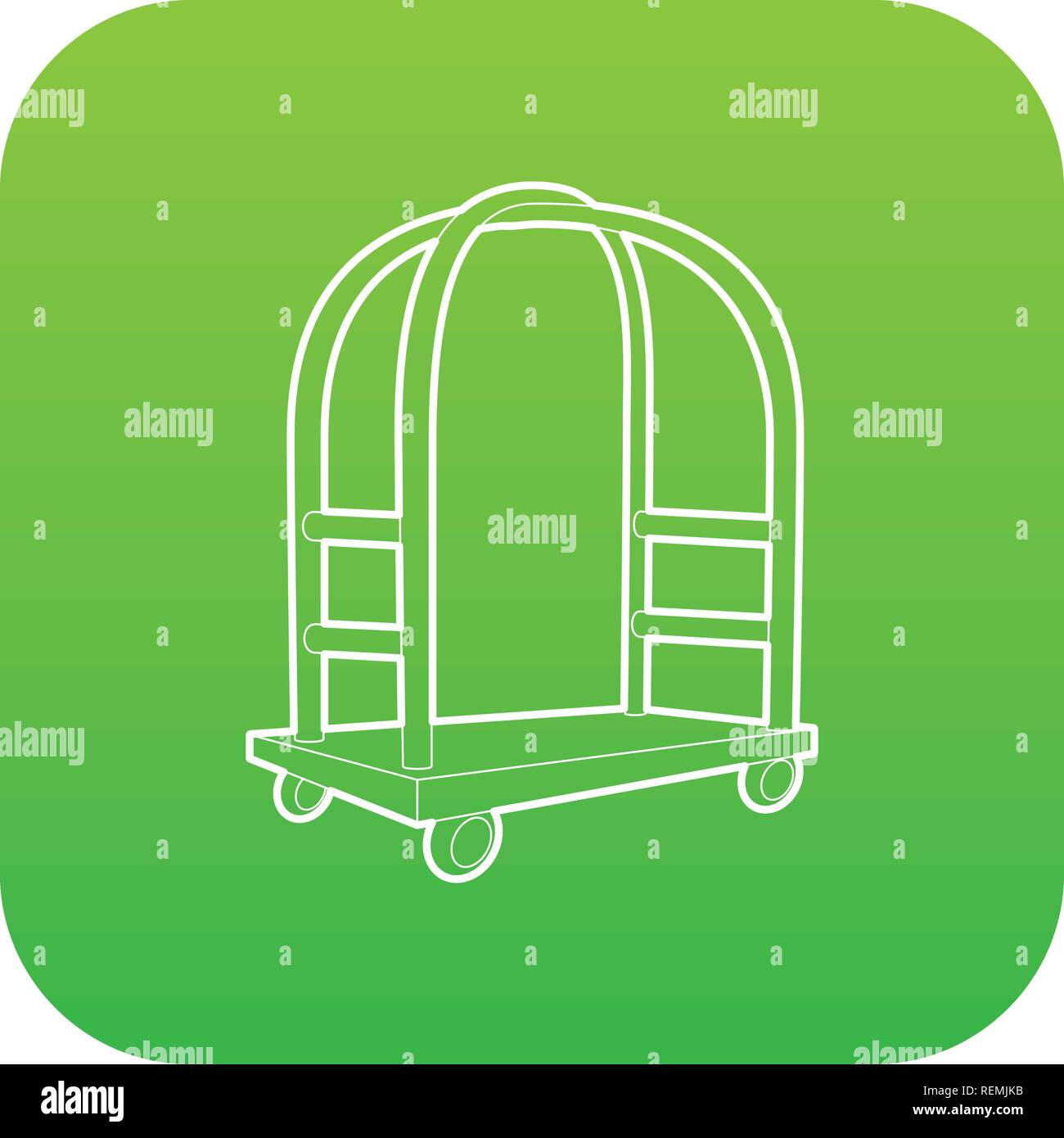 Cart in hotel icon green vector Stock Vector Image & Art - Alamy