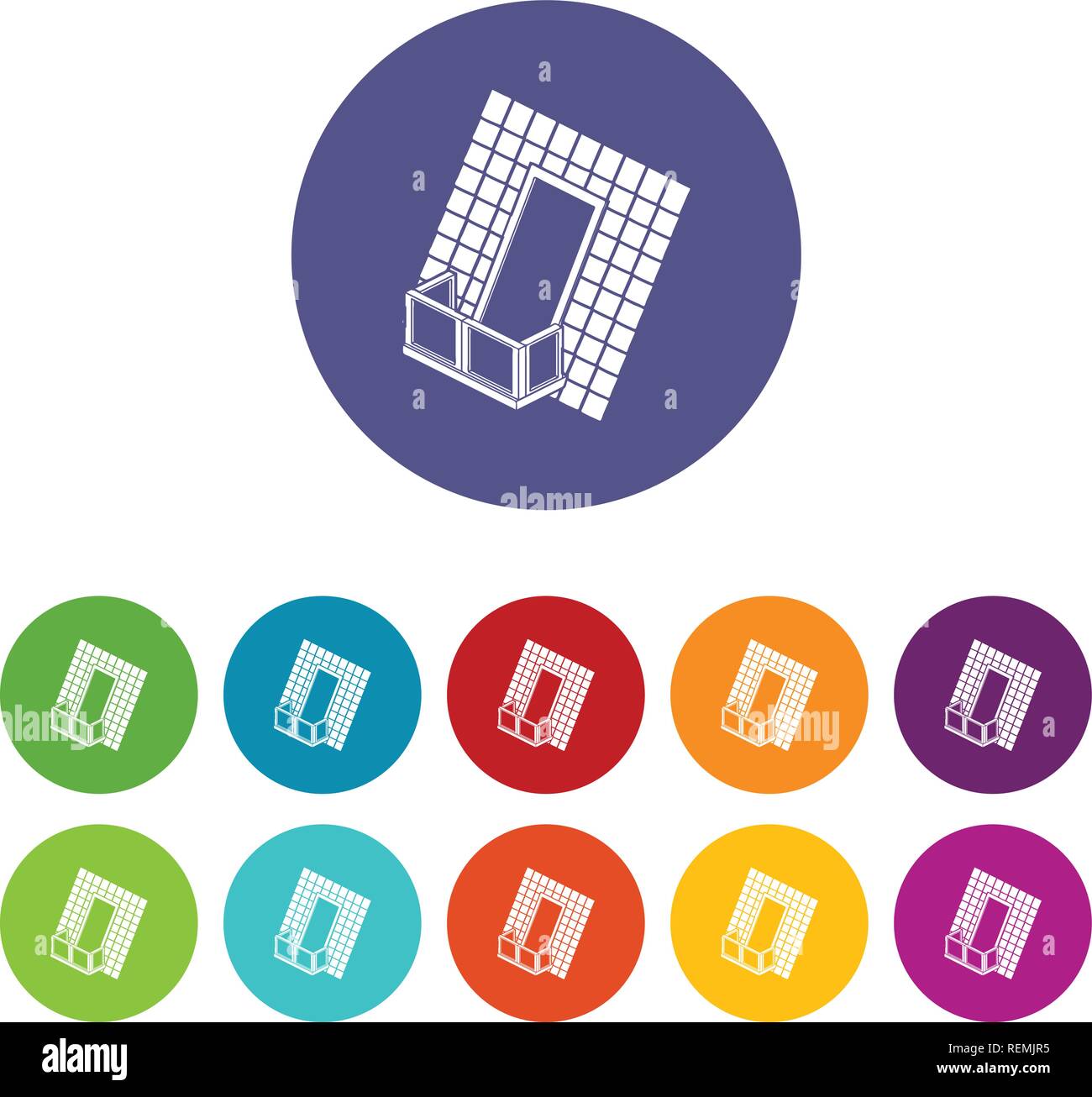 Balcony under roof icons set vector color Stock Vector Image & Art - Alamy