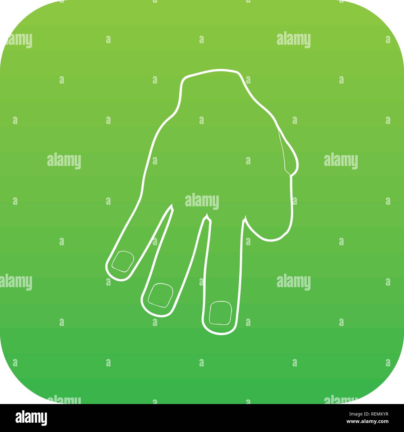 Three fingers icon green vector Stock Vector Image & Art - Alamy