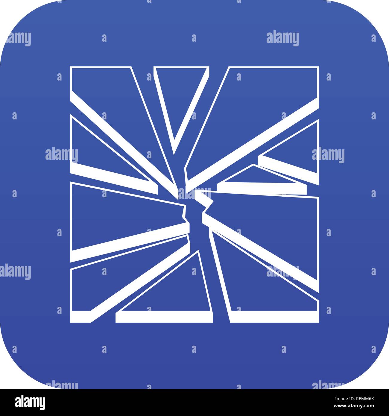 Broken glass icon digital blue Stock Vector Image & Art - Alamy