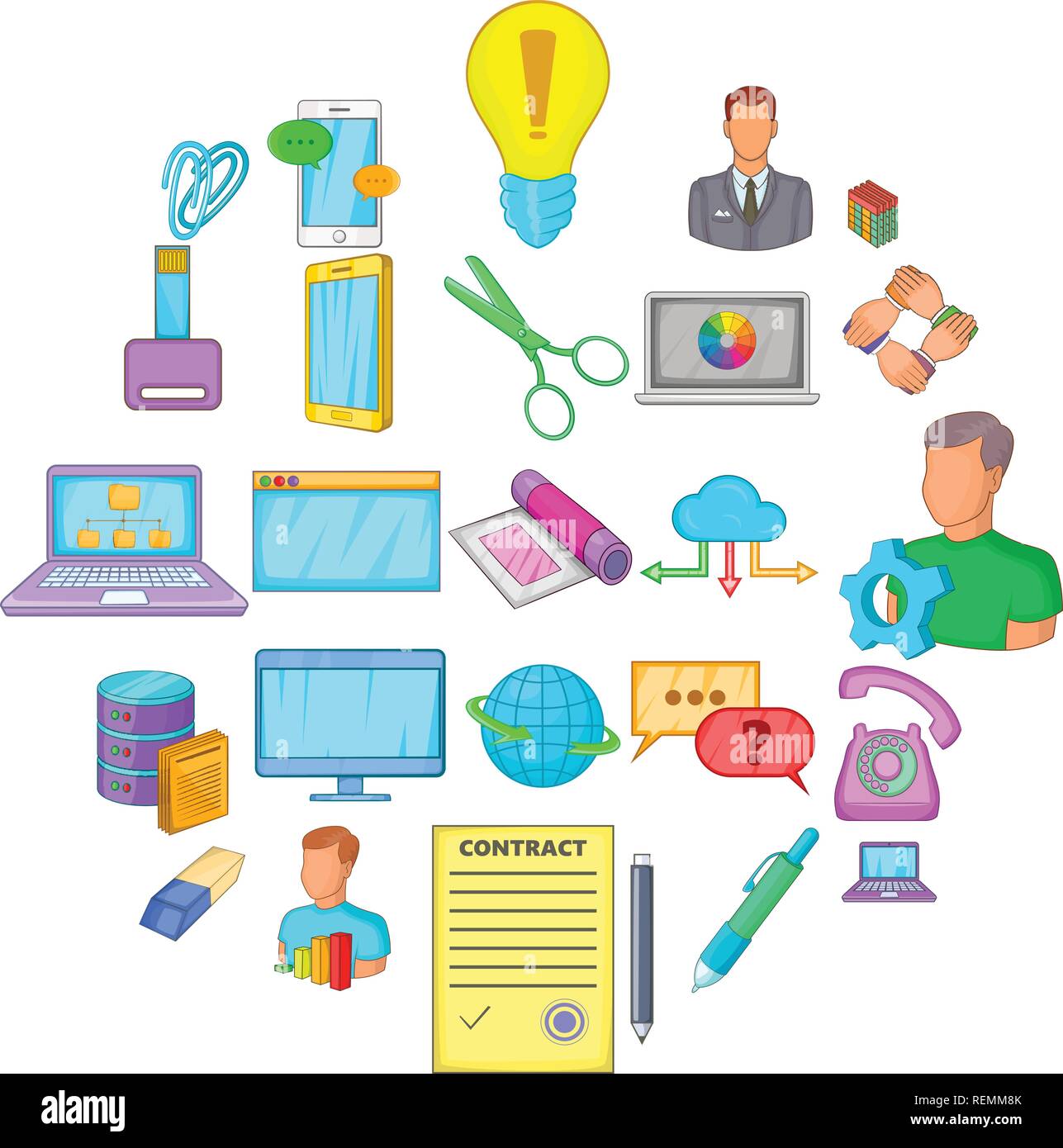 Placement icons set, cartoon style Stock Vector Image & Art - Alamy