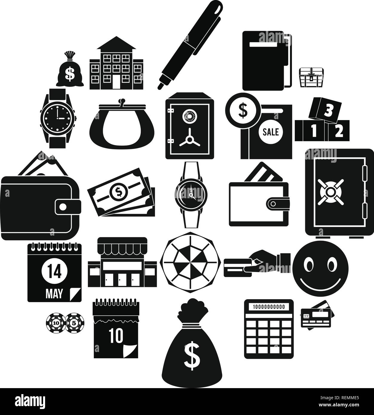 Contribution icons set, simple style Stock Vector Image & Art - Alamy