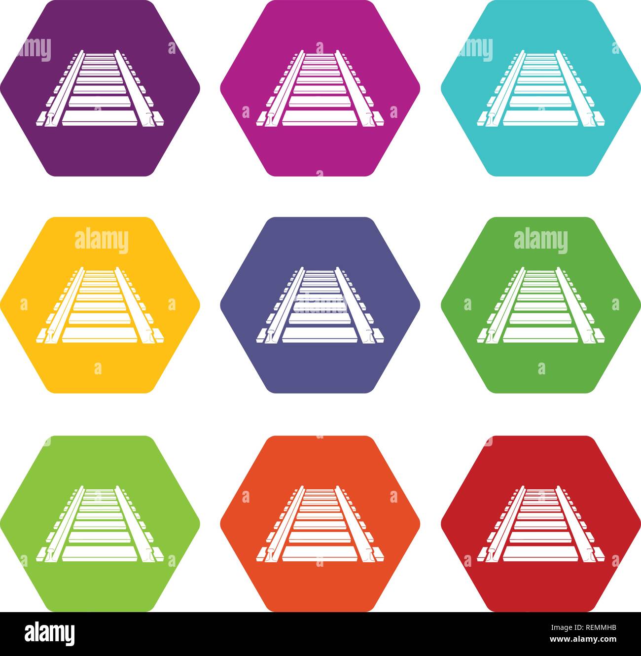 Railway icons set 9 vector Stock Vector Image & Art - Alamy