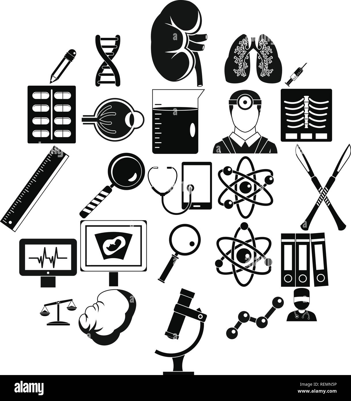 Evaluation icons set, simple style Stock Vector Image & Art - Alamy