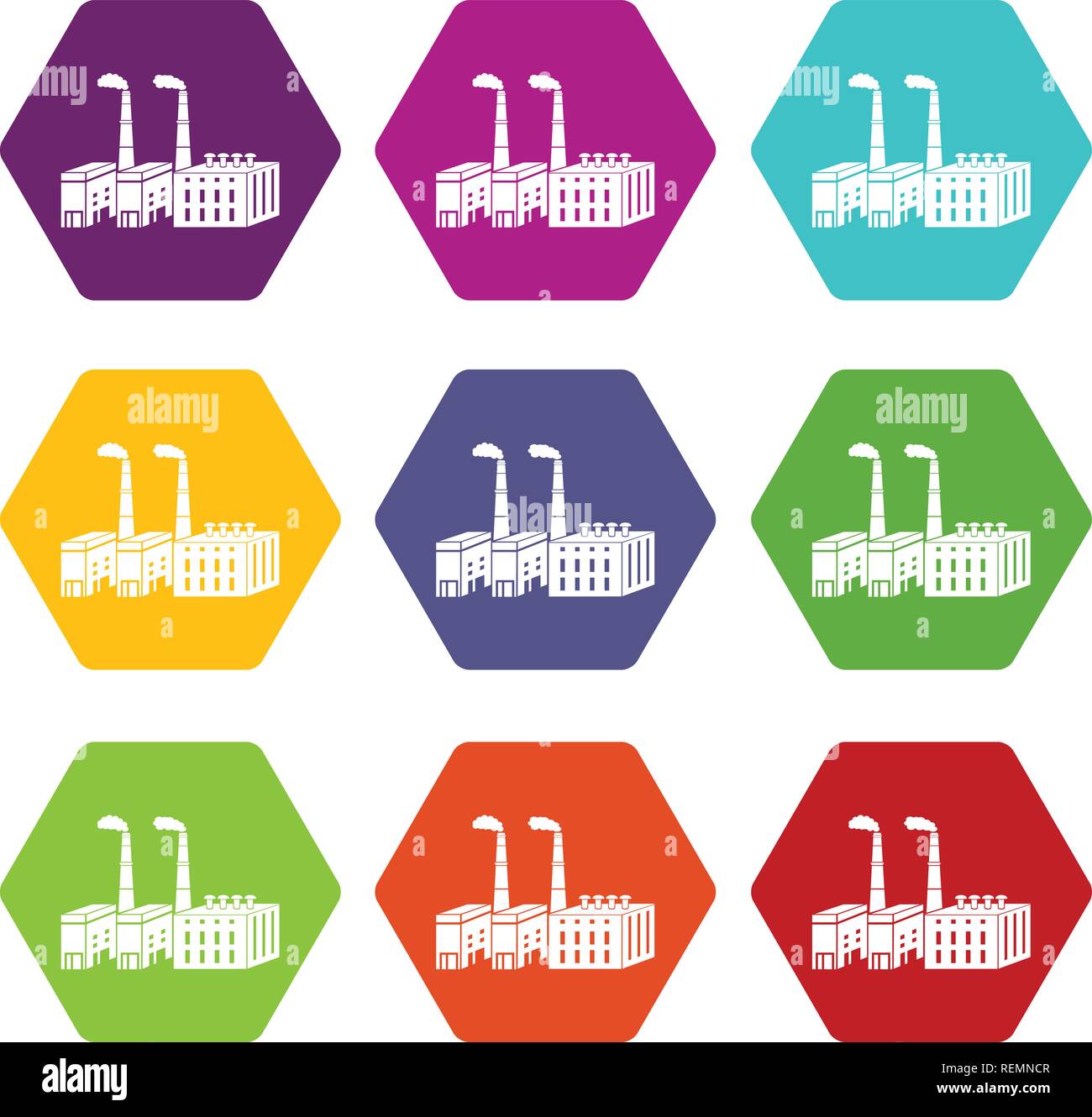 Large chemical plant icons set 9 vector Stock Vector Image & Art - Alamy